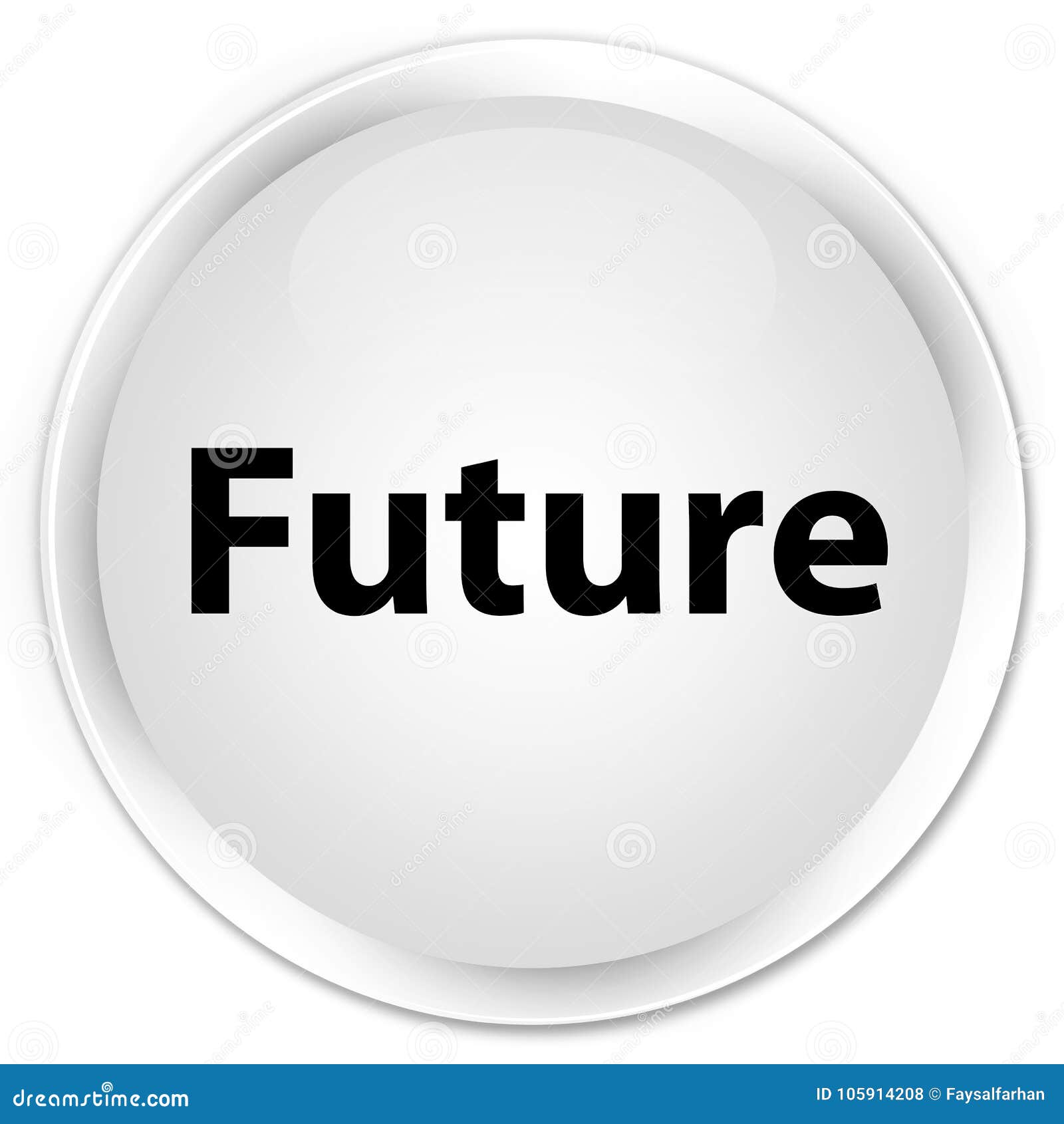 Future Premium White Round Button Stock Illustration - Illustration of ...