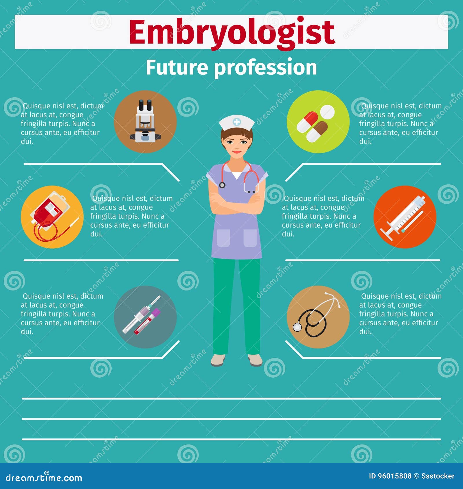 Future Profession Embryologist Infographic Stock Vector - Illustration ...