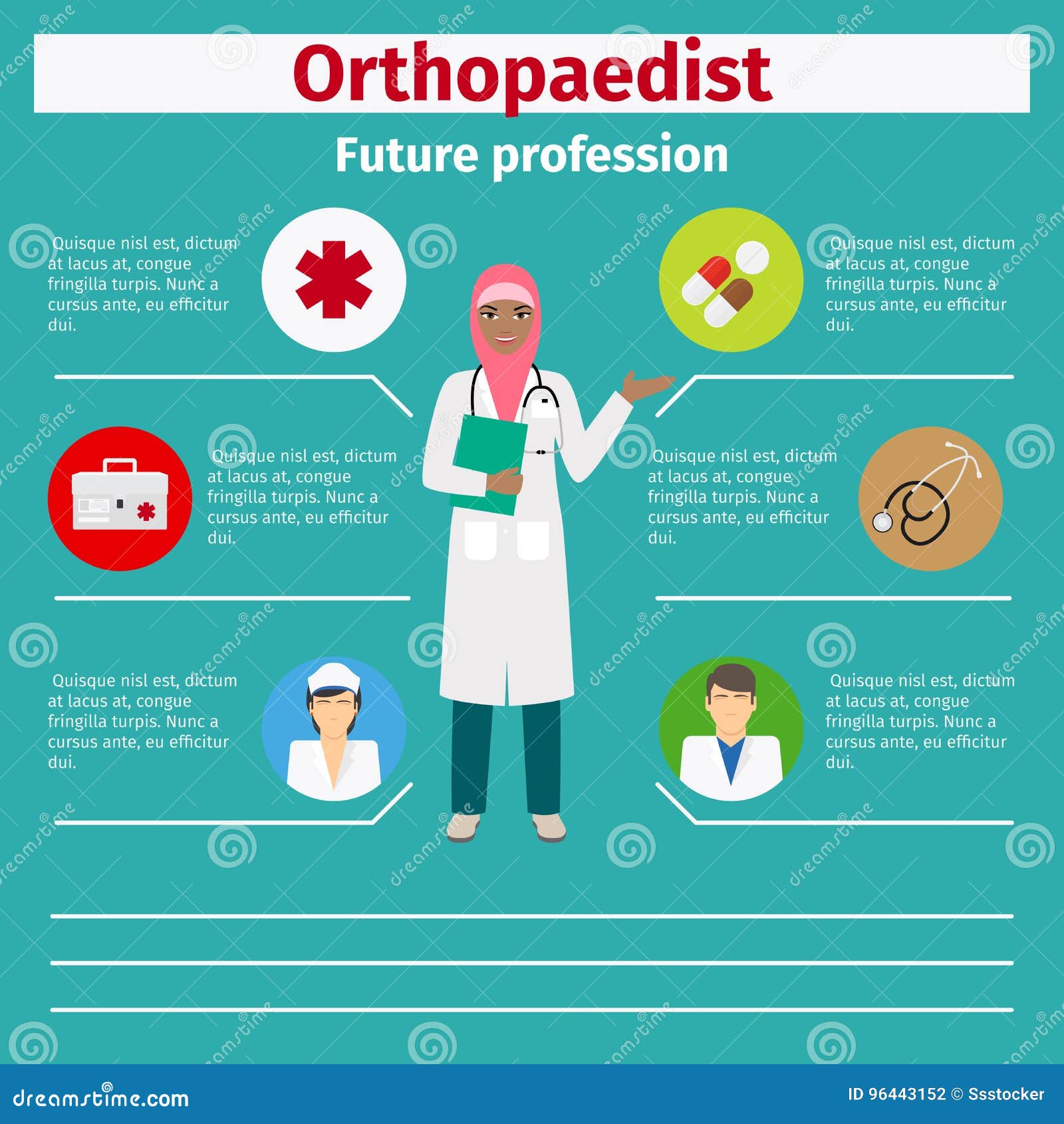 Future Profession Orthopaedist Infographic Stock Vector - Illustration ...