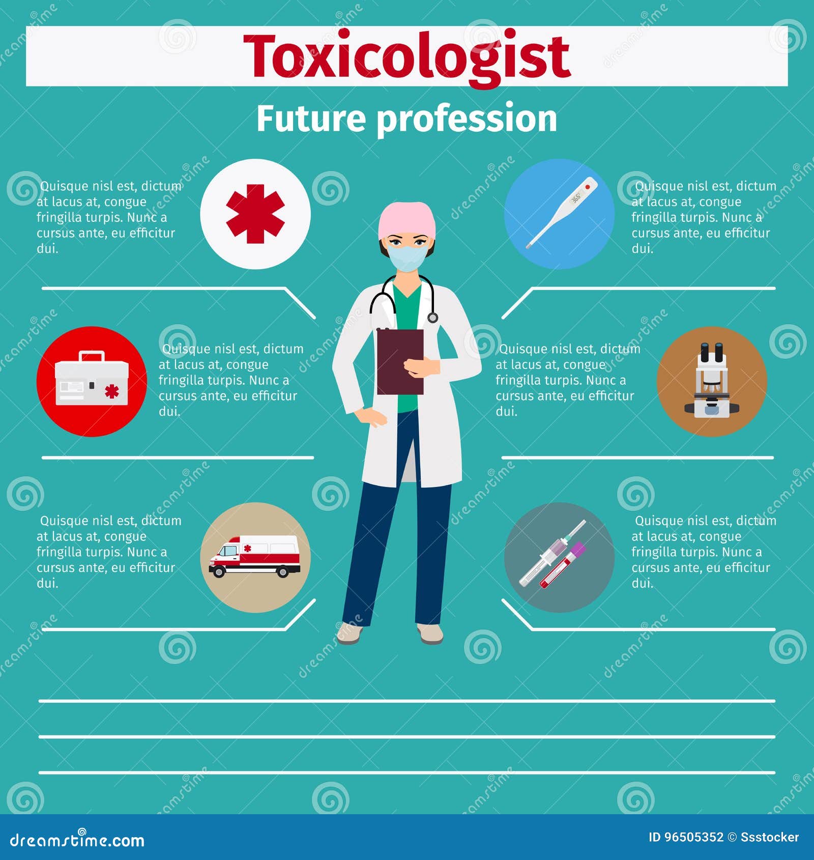 Future Profession Toxicologist Infographic Stock Vector - Illustration ...