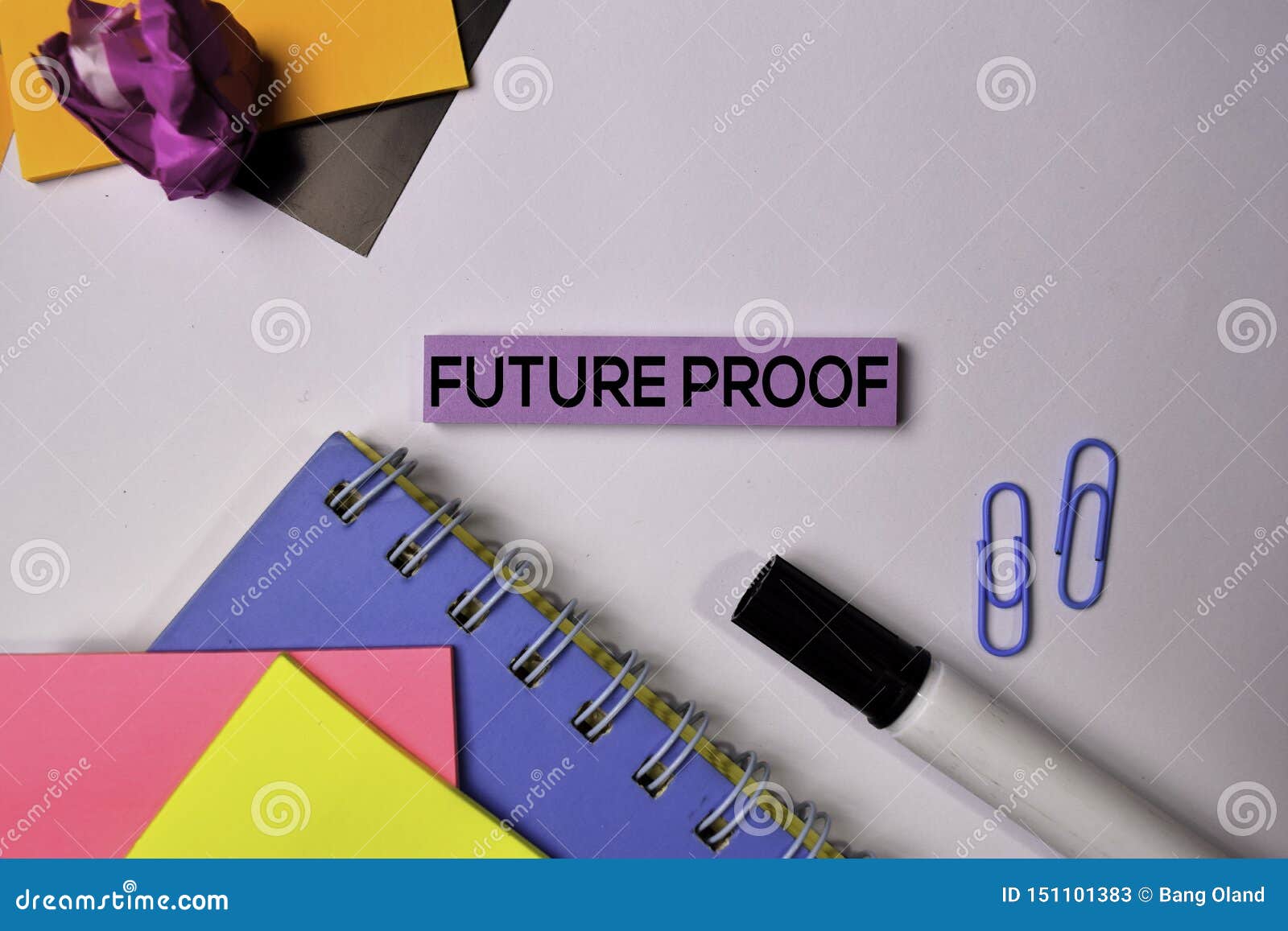 Future Proof on Sticky Notes Isolated on White Background Stock Image ...