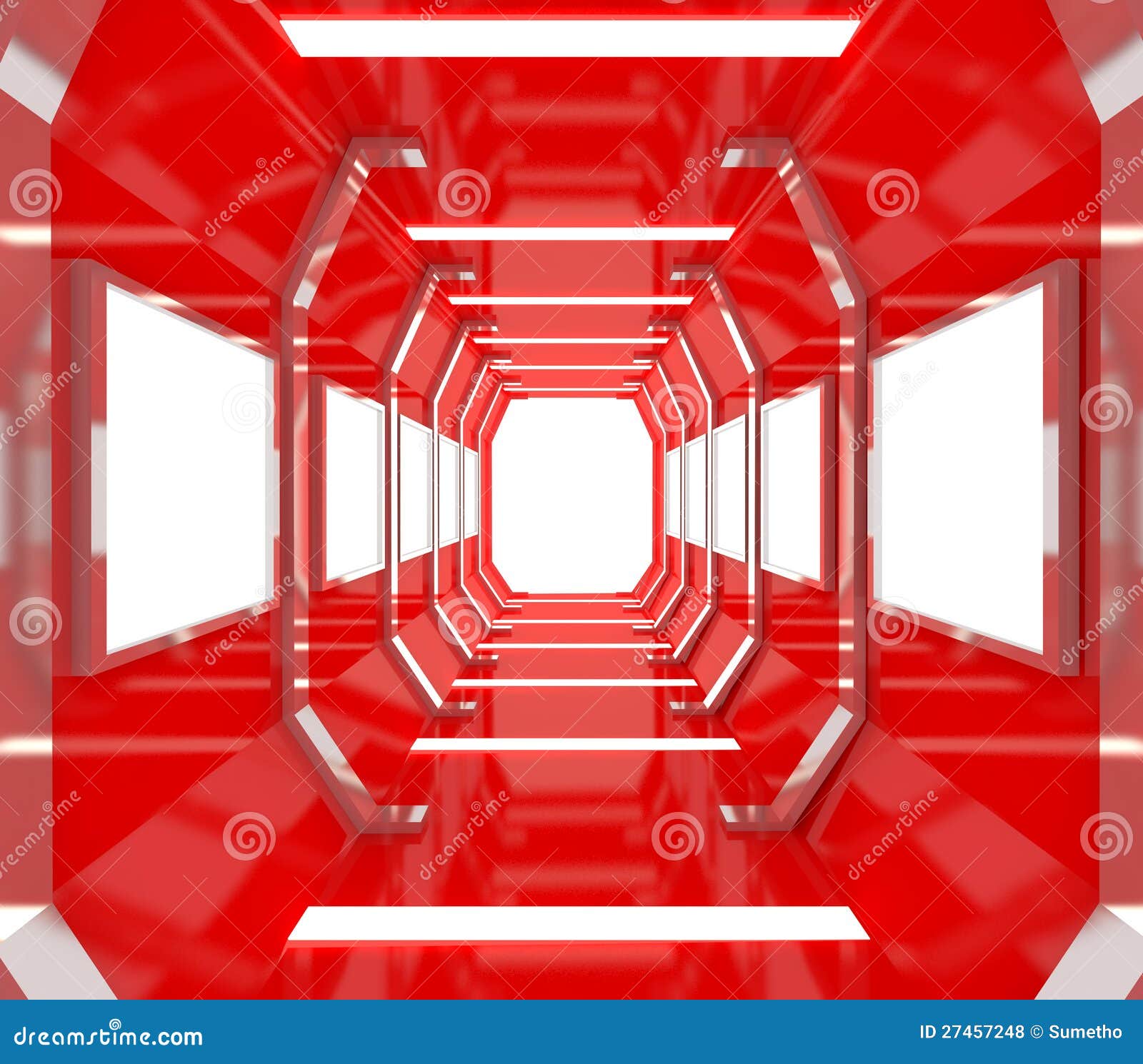 Future Red Empty Room stock illustration. Illustration of business ...
