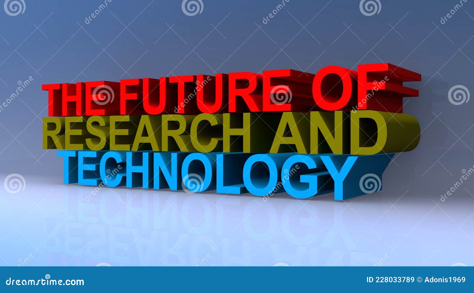 The Future of Research and Technology on Blue Stock Illustration ...