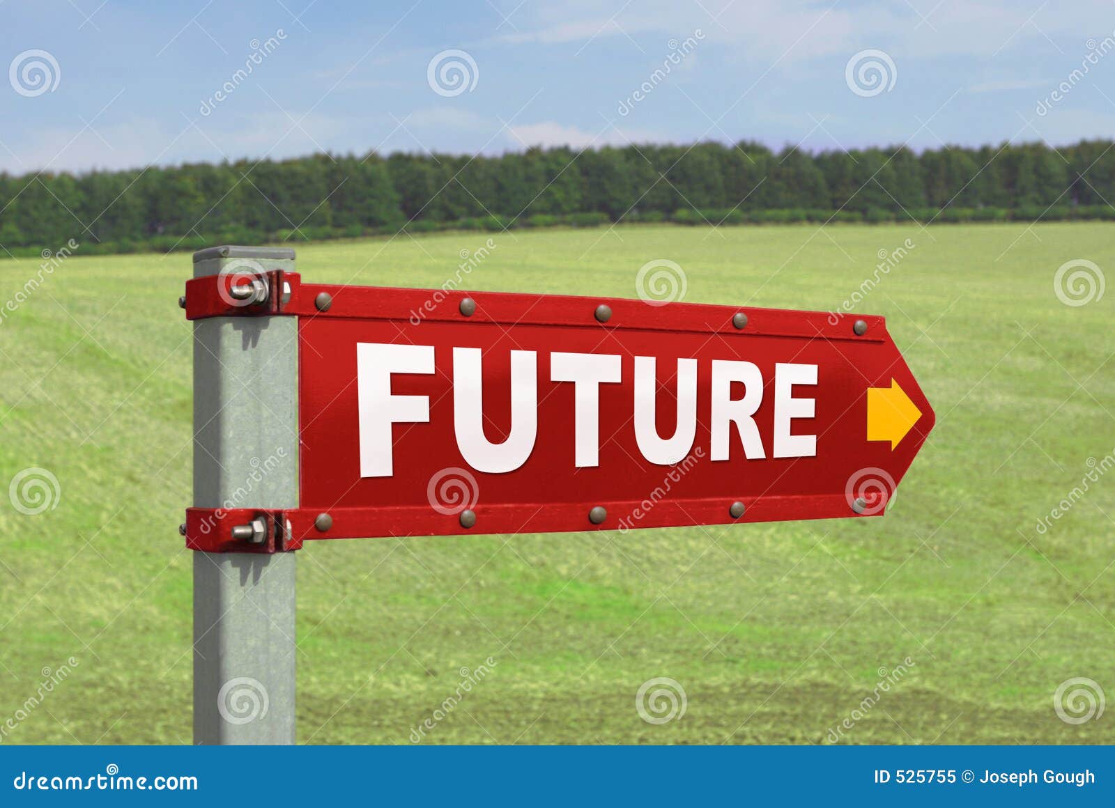The Future Road Sign Pointing Stock Image - Image of action, concept ...