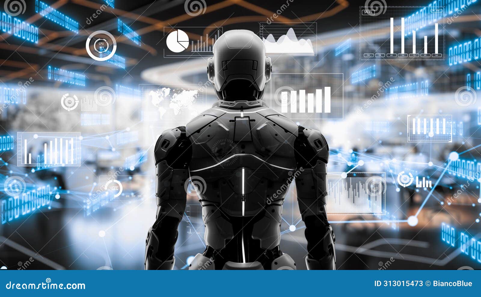 Future Robot Engineering LLM Artificial Intelligence AI Solutions with LISP Stock Illustration ...