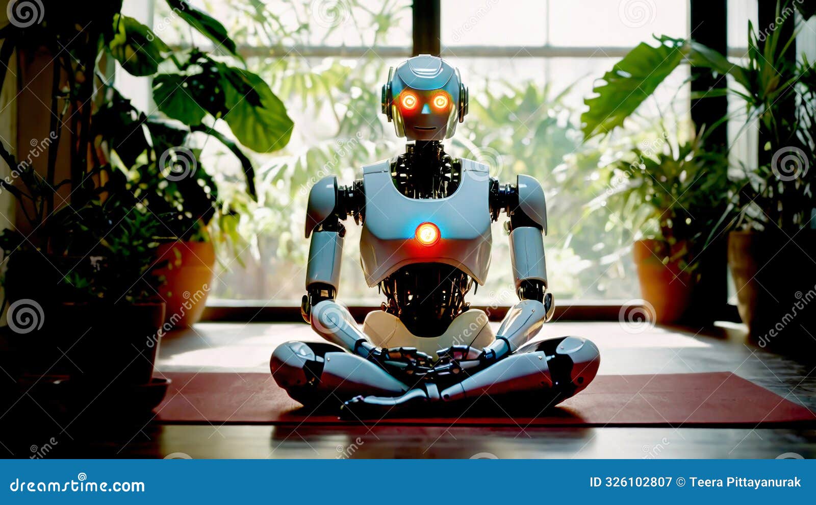 Future Robots Meditate Inside Their Homes. Meditate To Keep the Mind ...