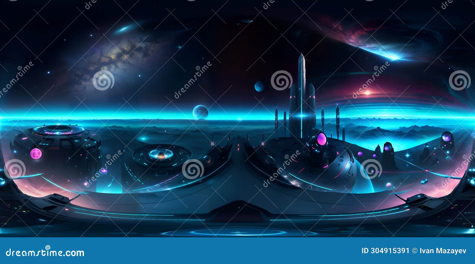 Astronomical Observatory Star Sky Night Equirectangular 360 Degree HDRI ...