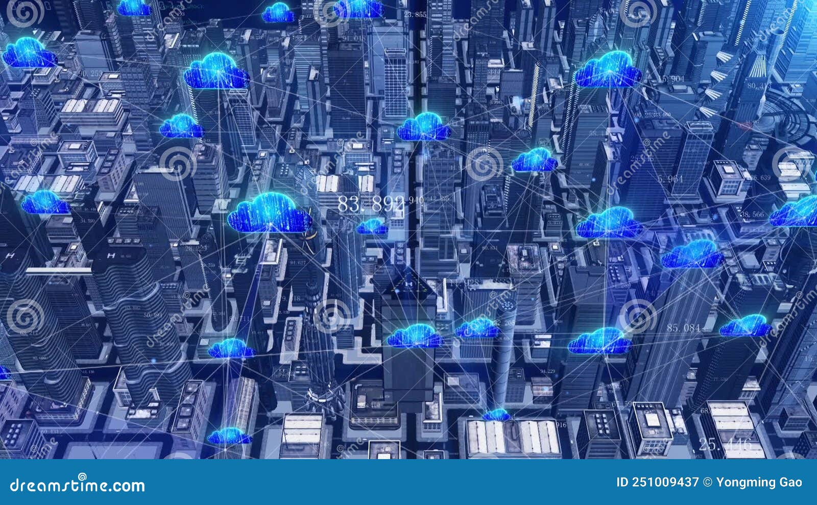 Future Science Fiction Smart City 5g Cloud Computing Internet of Things ...