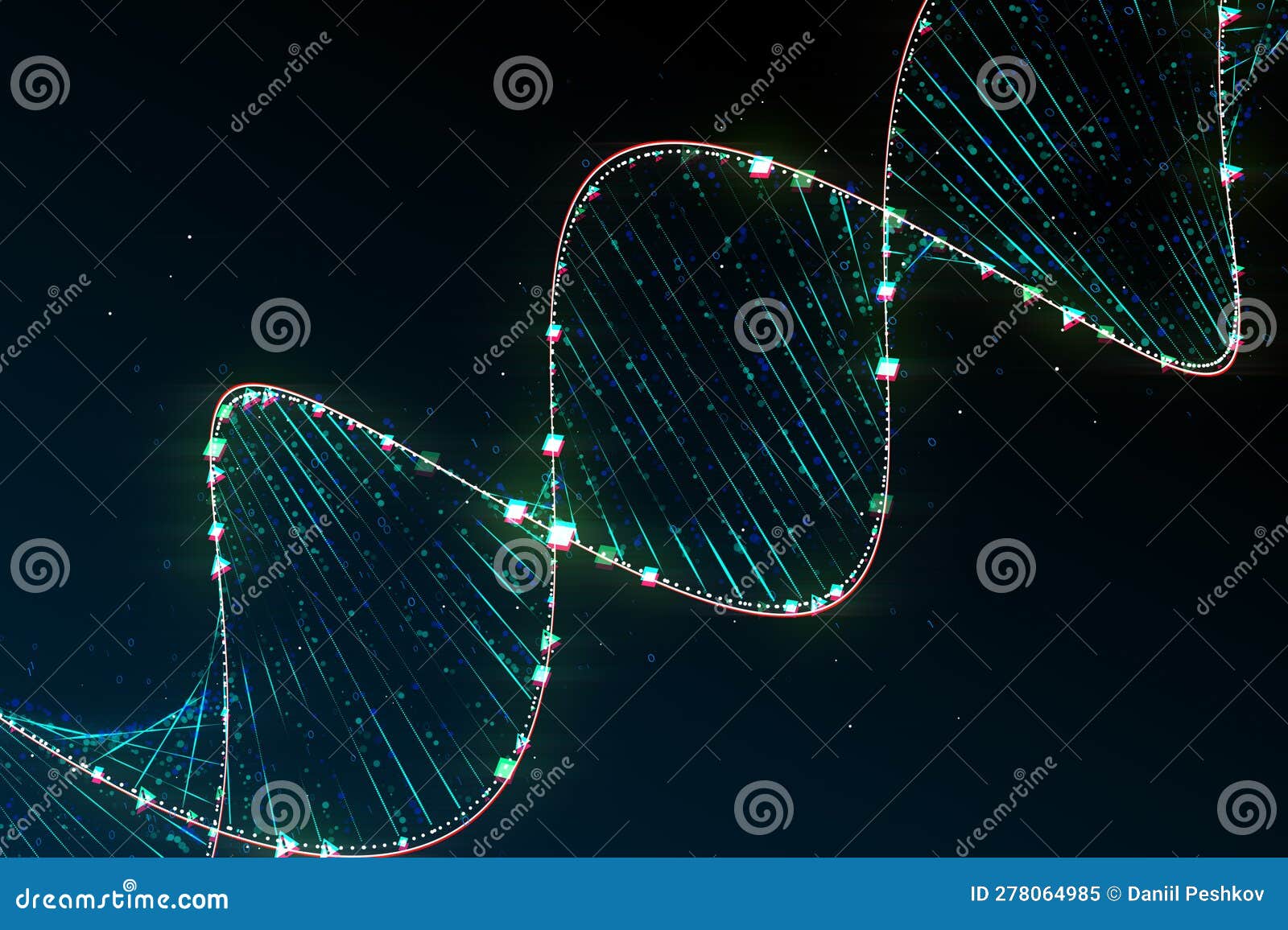 Future, Science, Genetics and Innovation Technology Concept with Bright ...