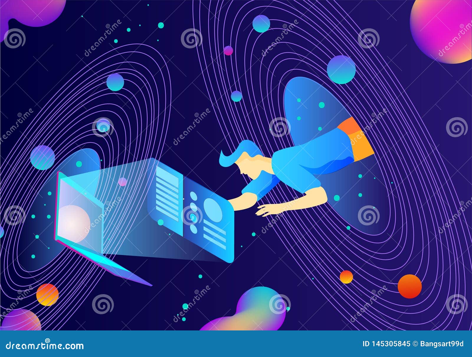 Future Science and Technology Vector Illustration Stock Vector ...