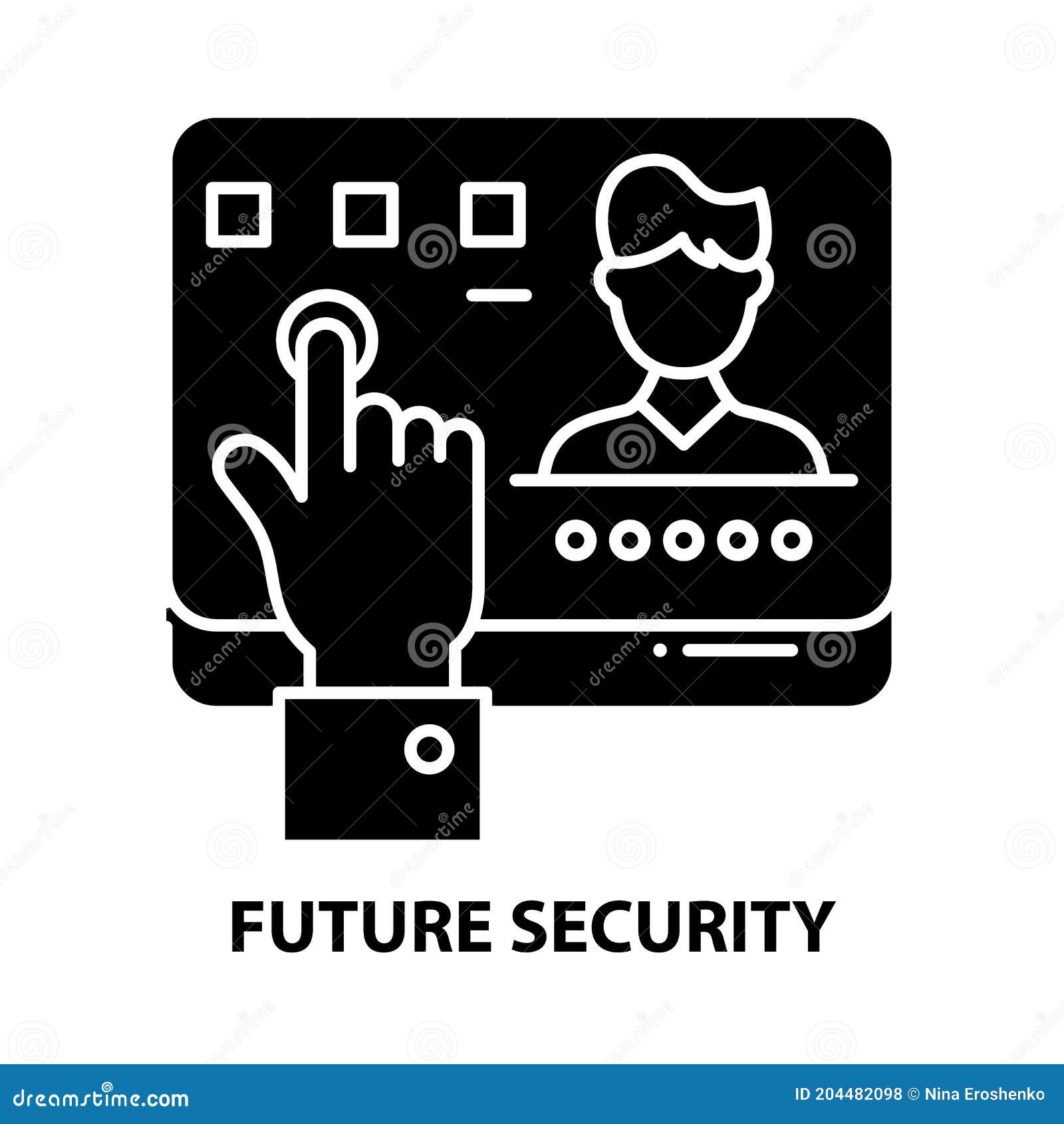 Future Security Icon, Black Vector Sign with Editable Strokes, Concept ...