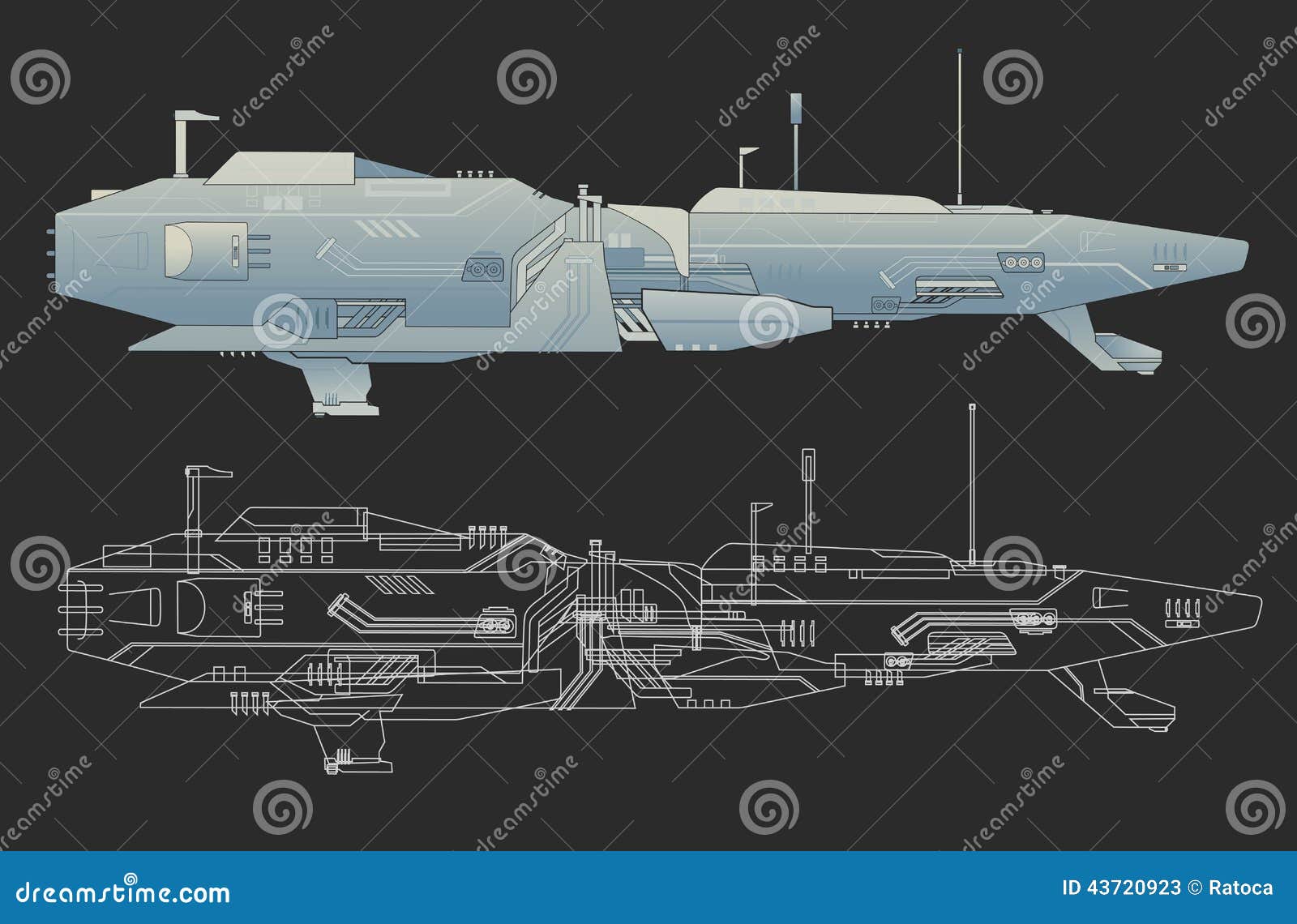 Future Ship stock vector. Illustration of military, mission - 43720923