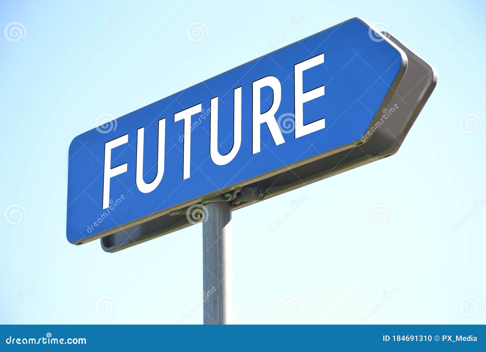 Future - Blue Signpost, Sky Stock Photo - Image of time, futuristic ...