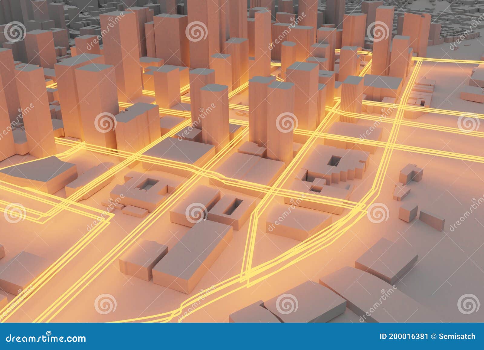 Future Smart City Concept, Urban and Futuristic Technology Flow ...