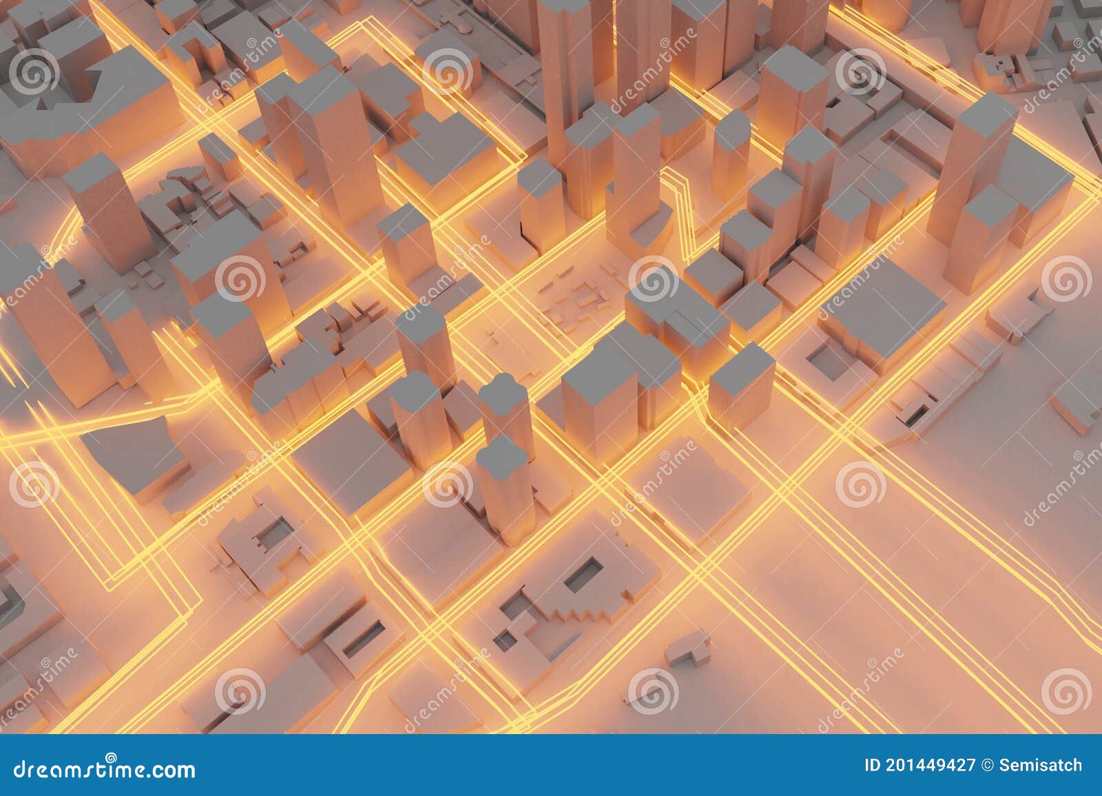 Future Smart City Concept, Urban and Futuristic Technology Flow ...