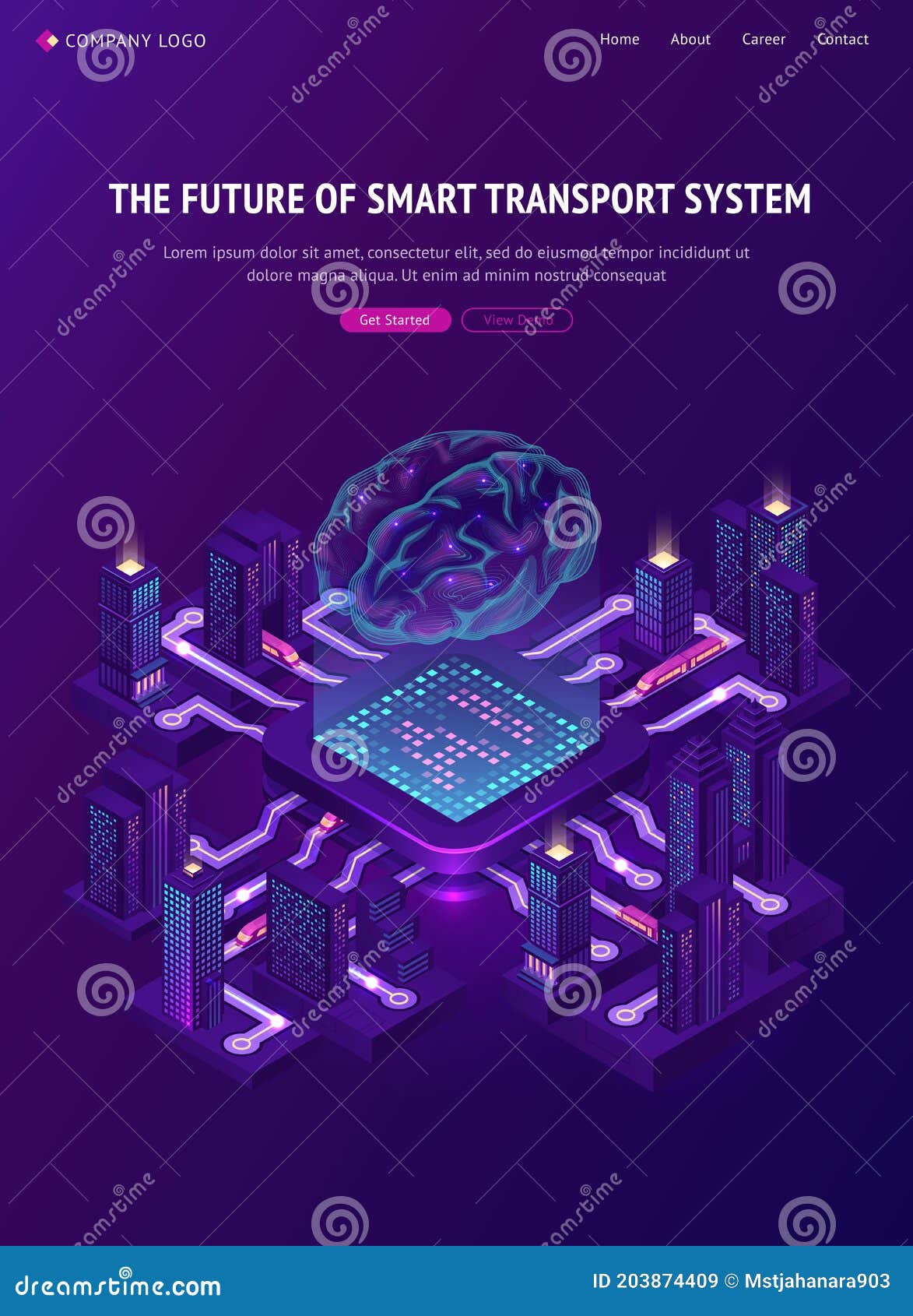 Future of Smart Transport System Banner Stock Vector - Illustration of ...