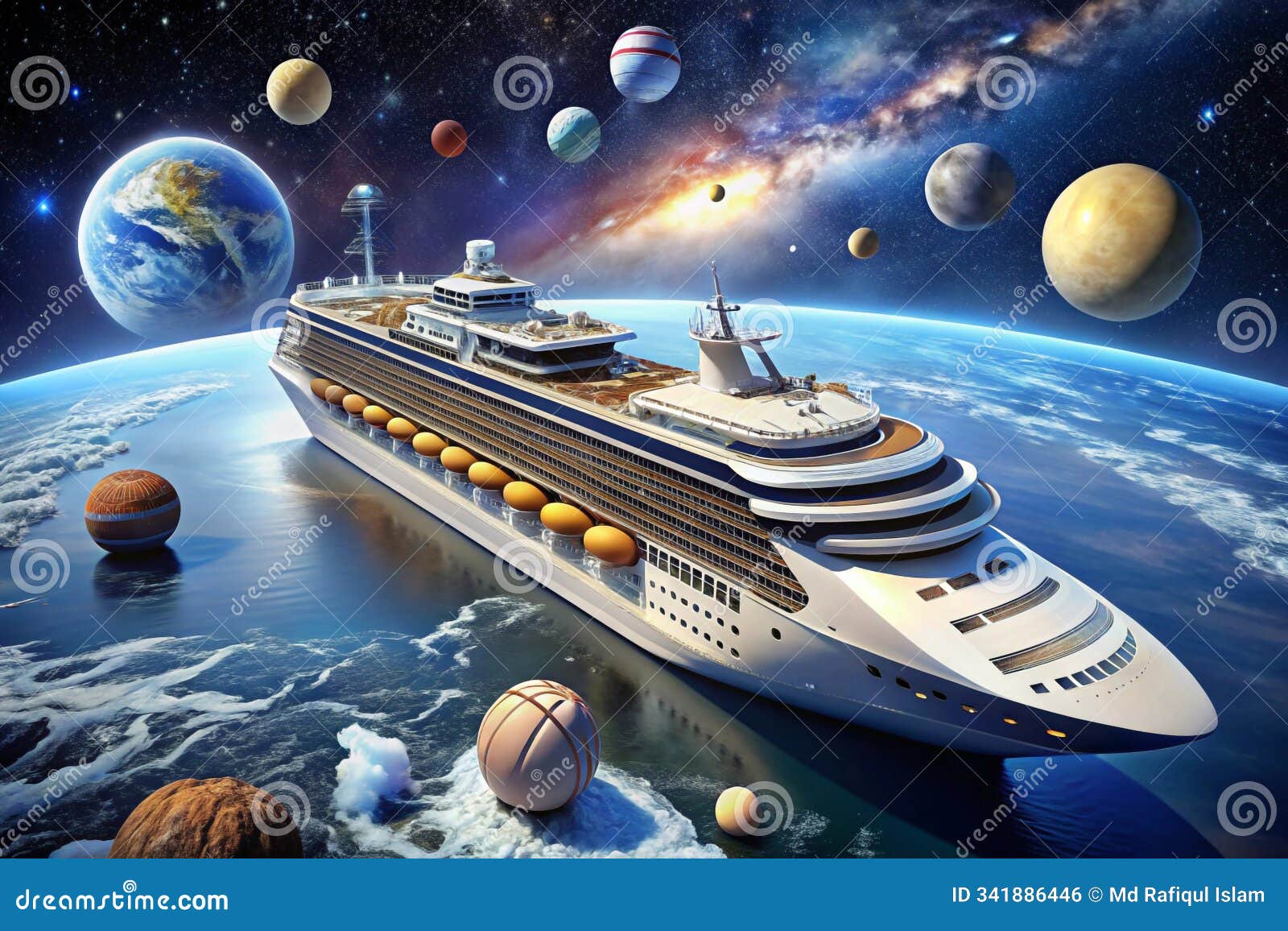 Future Space Odyssey - Awe-Inspiring Cosmic Vessel Royalty-Free ...