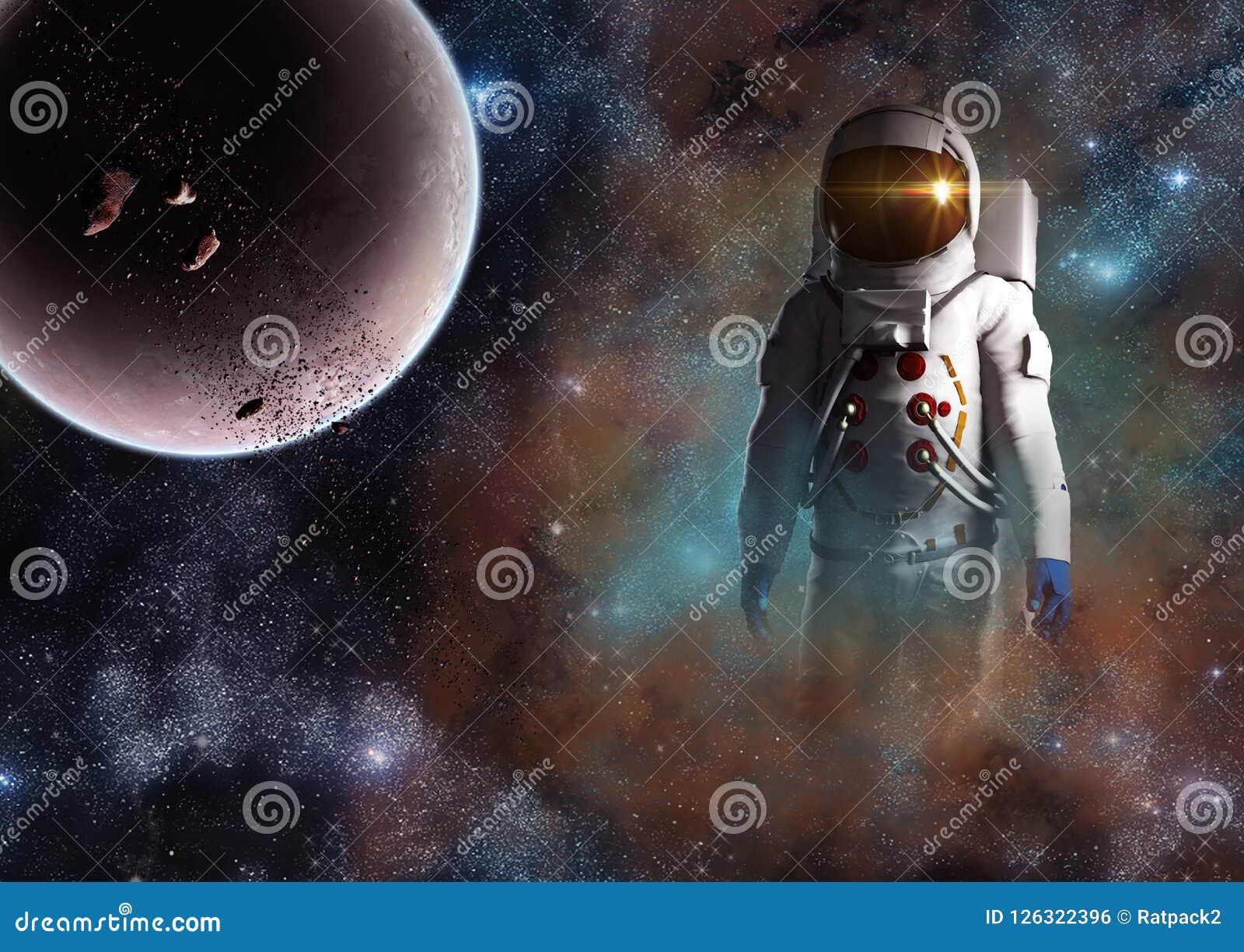 The Future of Space Exploration of Mankind Astronaut Stock Illustration ...