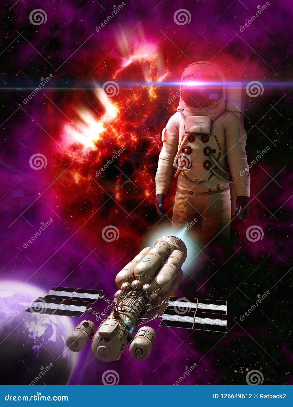 The Future of Space Travel Astronaut Stock Photo - Image of clouds ...