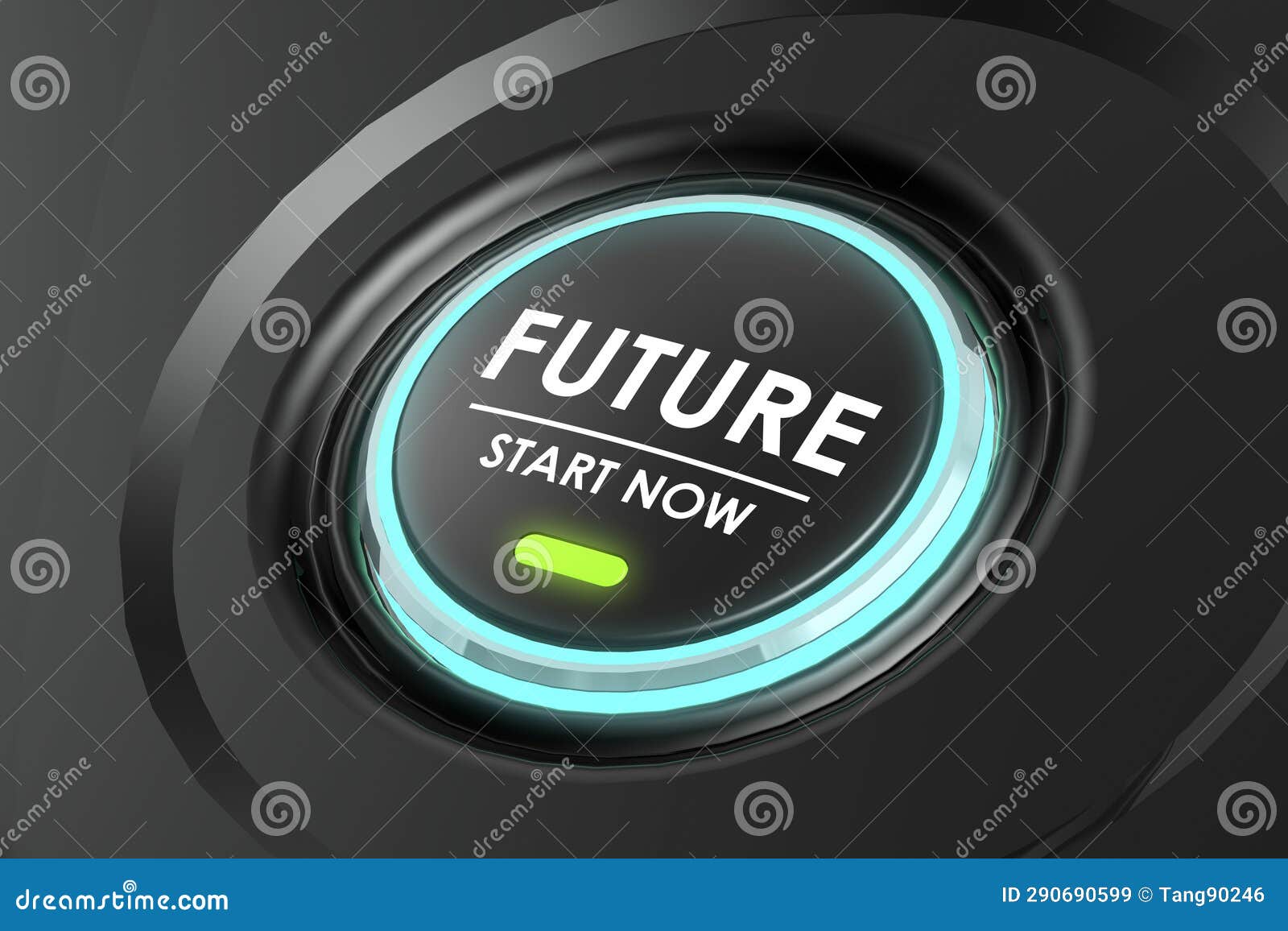 Future Start Now on Black Button Stock Illustration - Illustration of ...