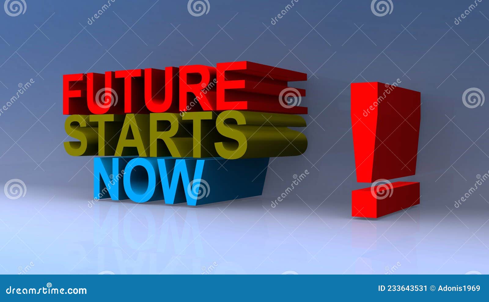 Future starts now on blue stock illustration. Illustration of ...