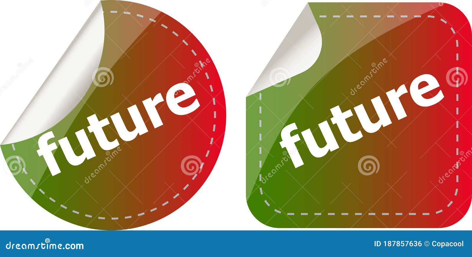 Future Stickers Set on White, Icon Button Isolated on White Stock ...