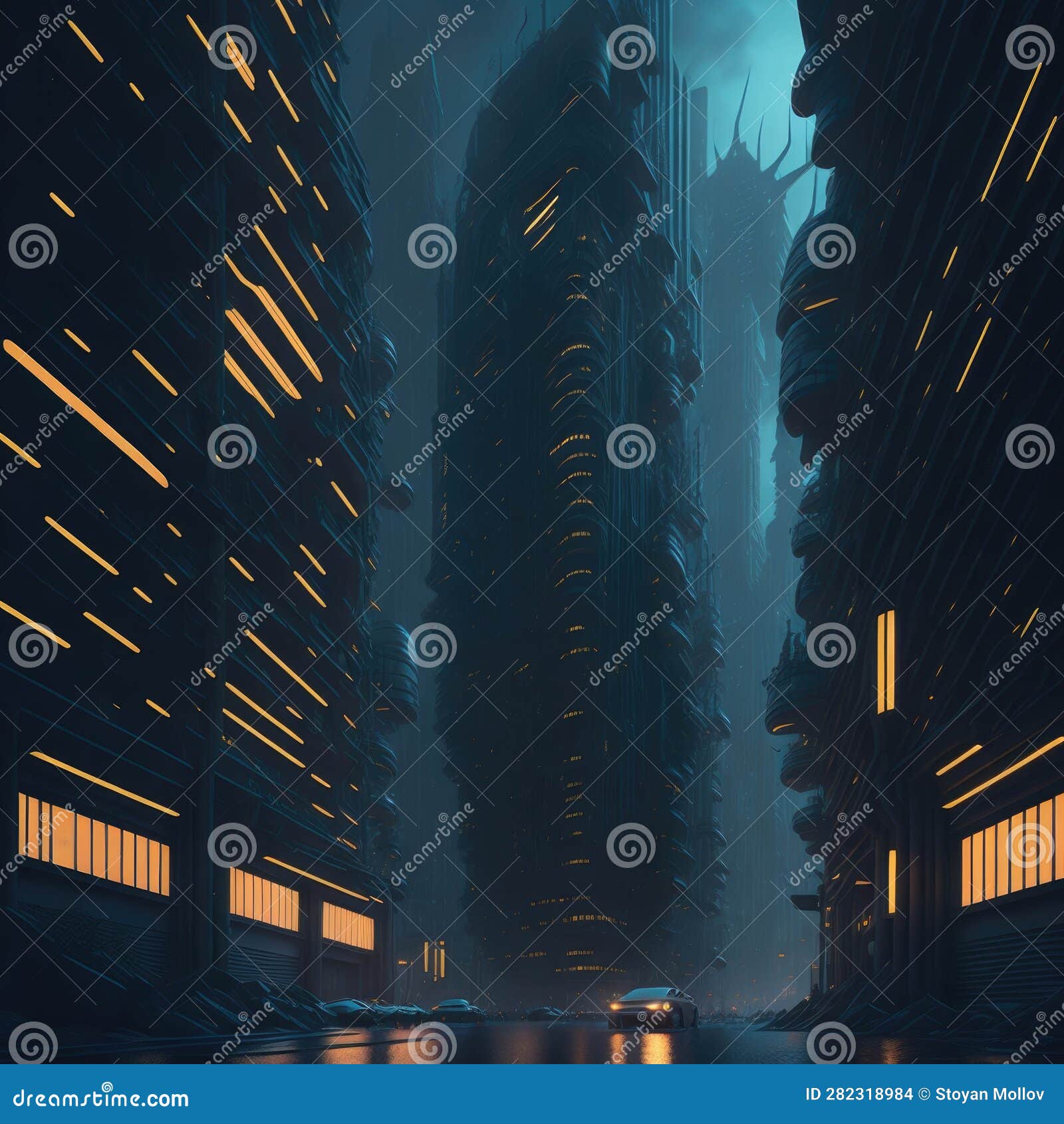 Future Style City Scrapers, Metropolis, Modern Tall Buildings, Sci-Fi ...