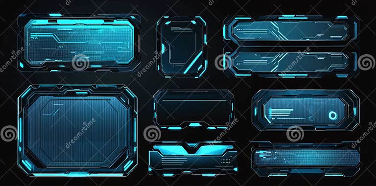 Future Tech Concepts. Modern Illustrations of Digital Tech Text Boxes ...