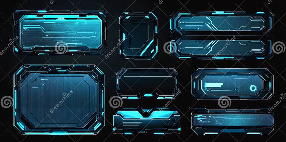 Future Tech Concepts. Modern Illustrations of Digital Tech Text Boxes ...