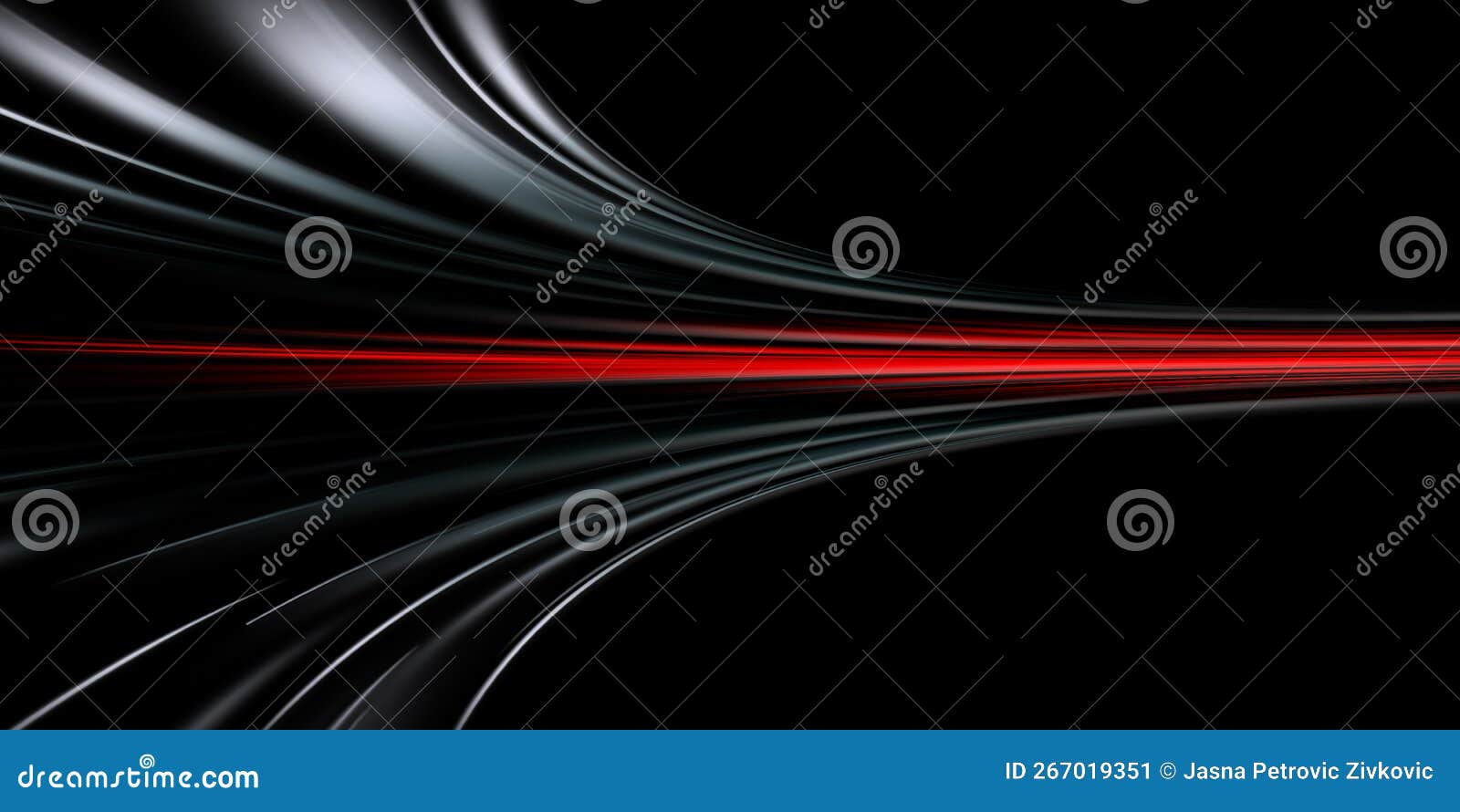 Future Tech. Glowing Blurred Light Red Stripes in Motion Over on ...