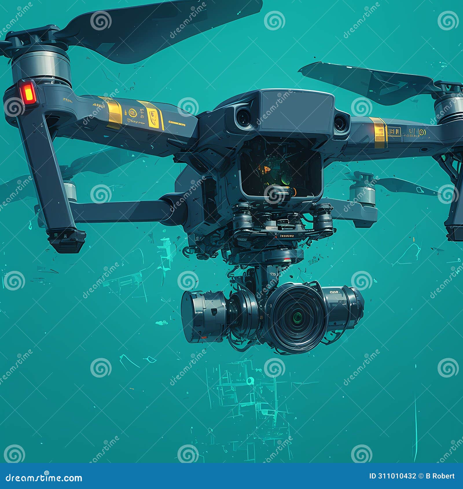 High Up, Drone Captures Famous City Skyline Generated By AI Royalty ...