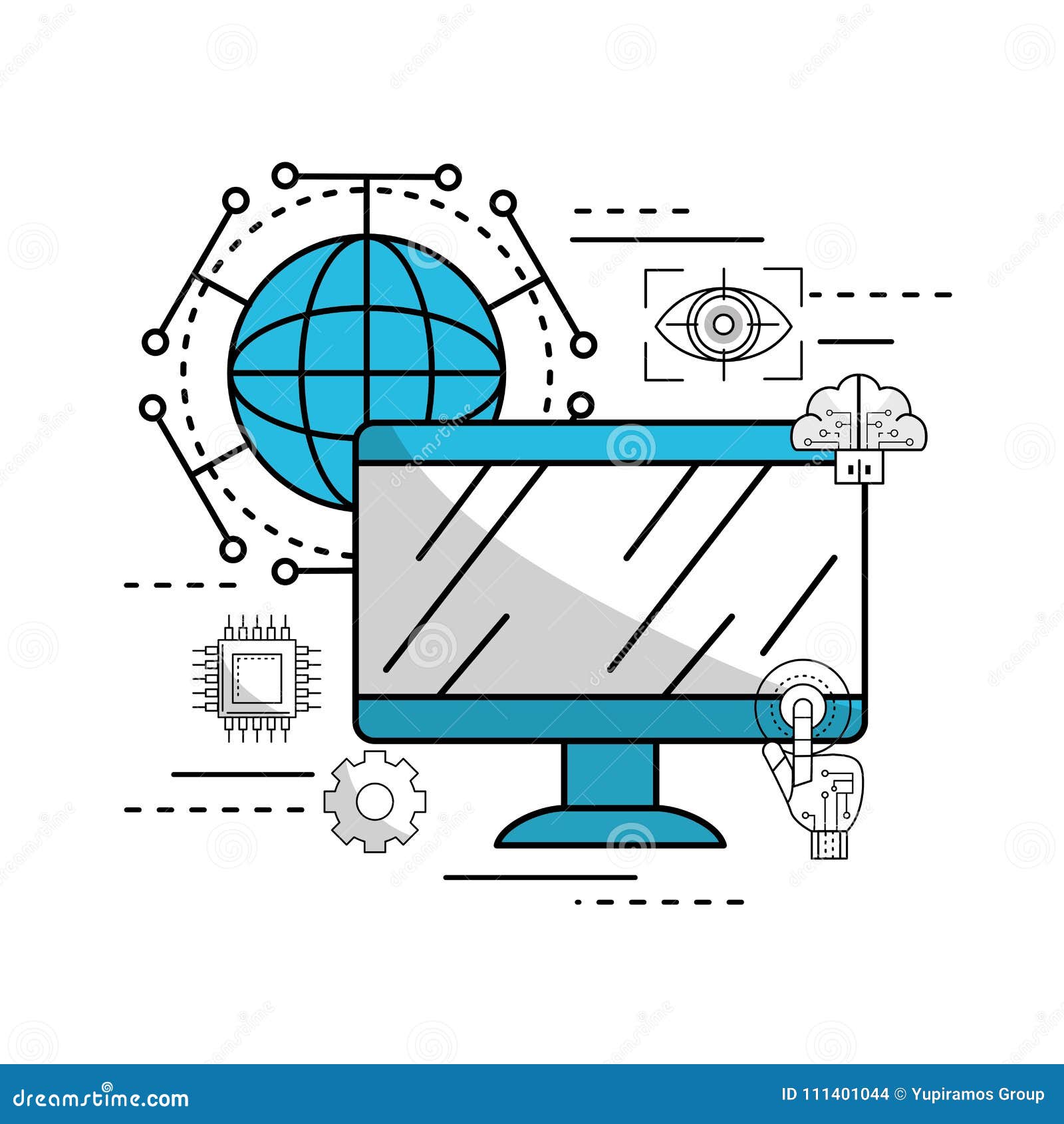 Future Technologies with Global Information System Stock Vector ...