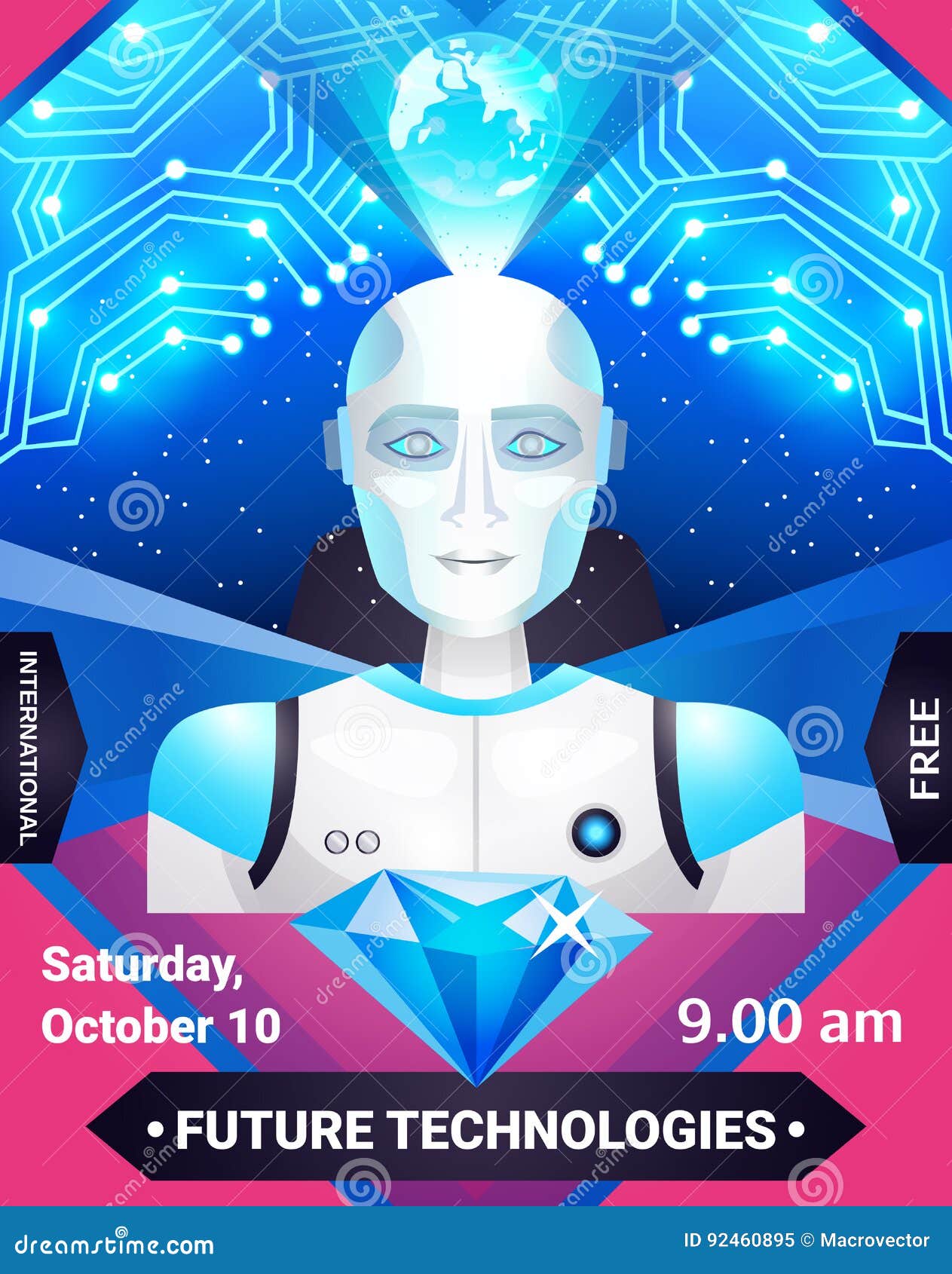 Future Technologies Poster stock vector. Illustration of design - 92460895