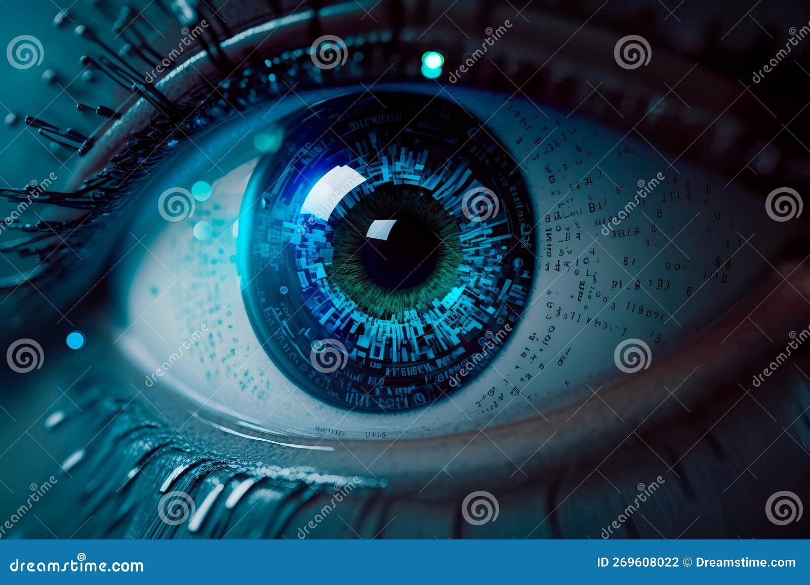 Future Technology Abstract Eye Concept Generative AI Stock Illustration ...
