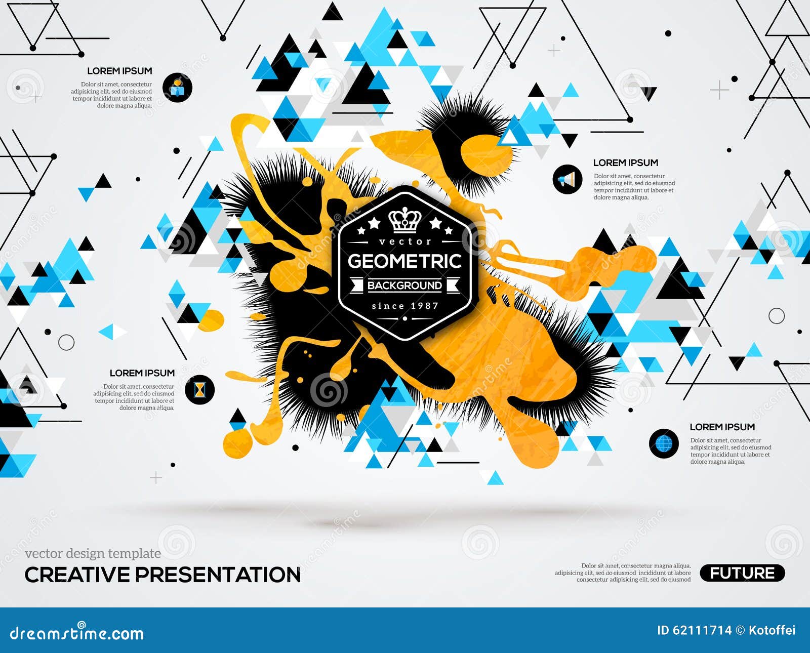 Geometry Polygon Purple Color Abstract Black Background. Futuristic ...