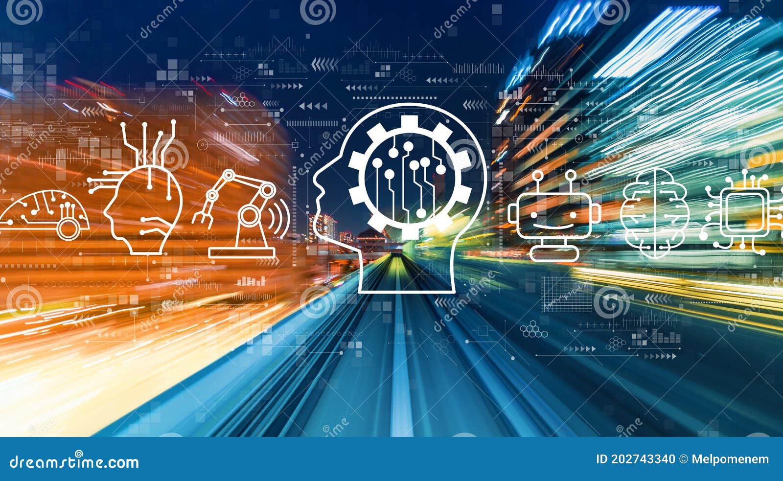 Future Technology Concept with High Speed Motion Blur Stock Photo ...