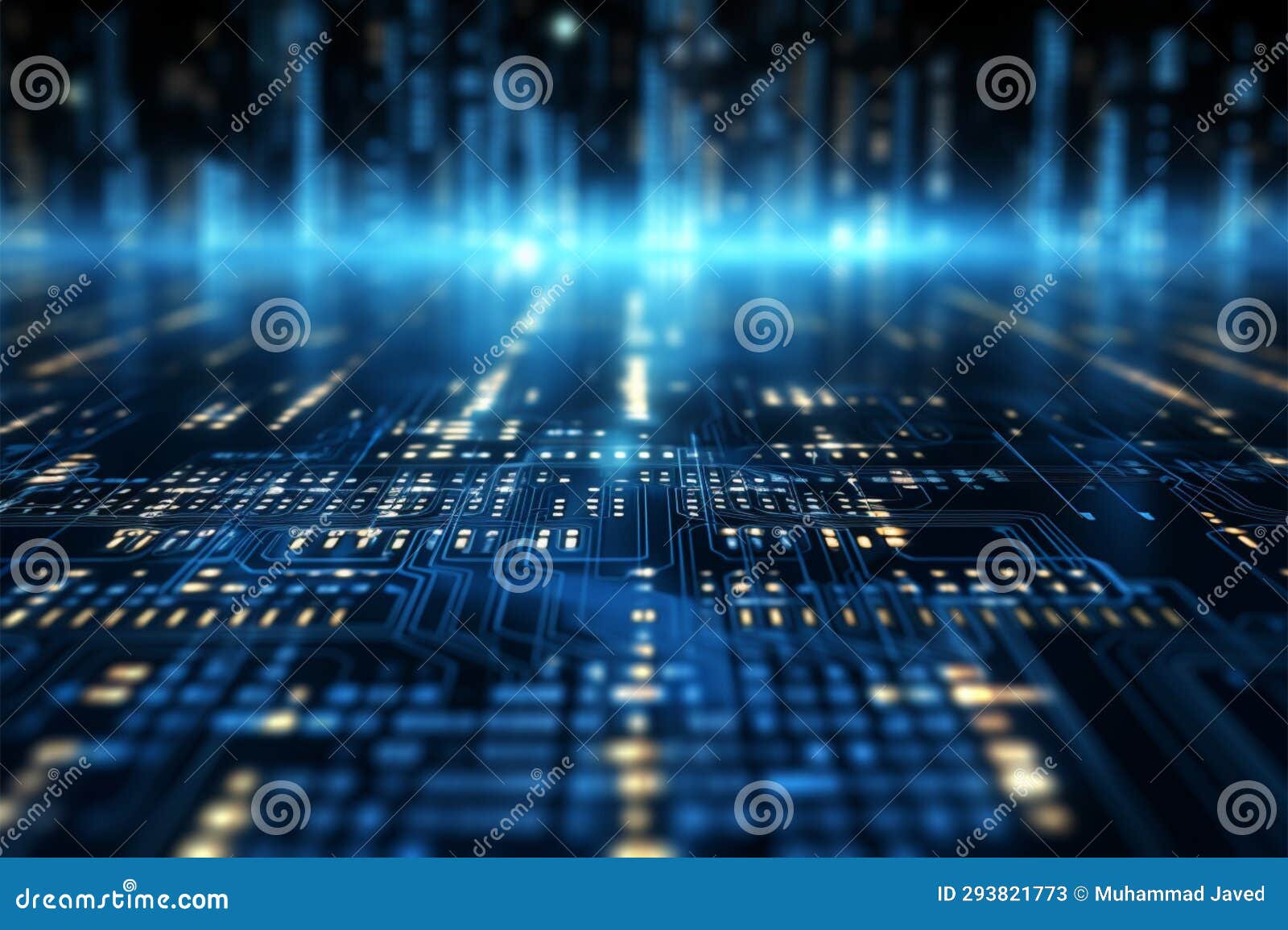 Future Technology Concept Backdrop Highlighted by Intricate Cyber ...