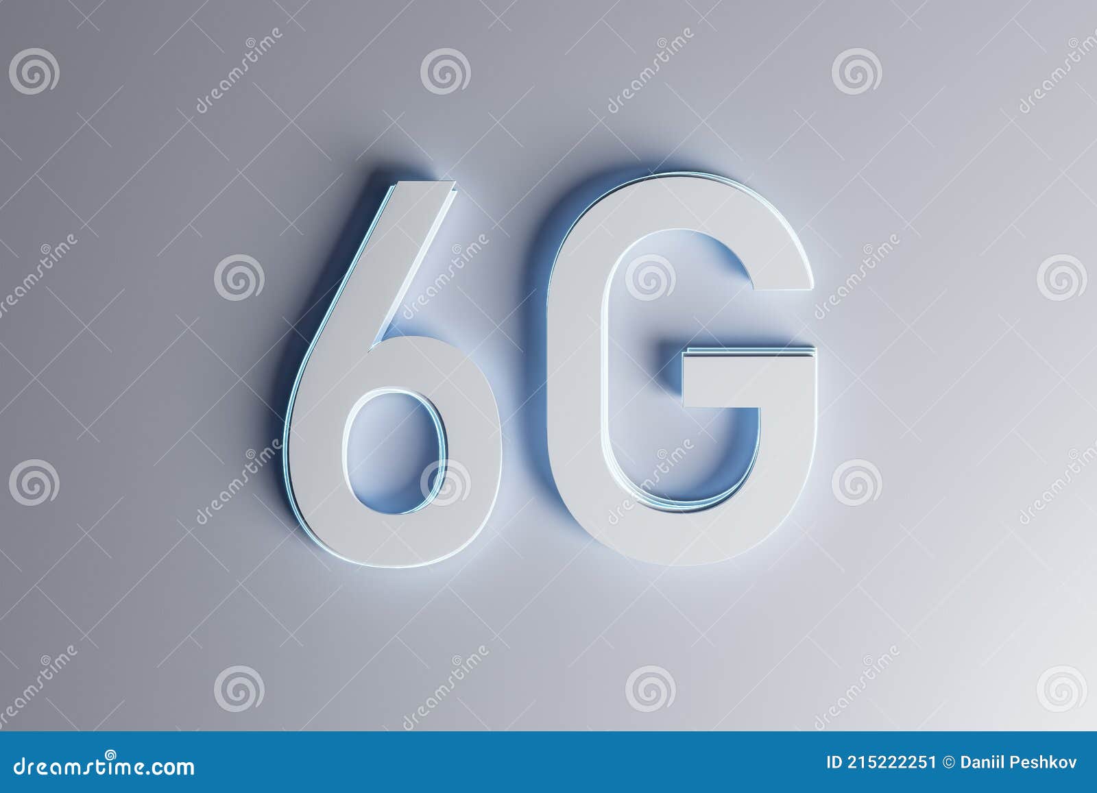 Future Technology Concept with 6G Symbol on Light Background Stock ...