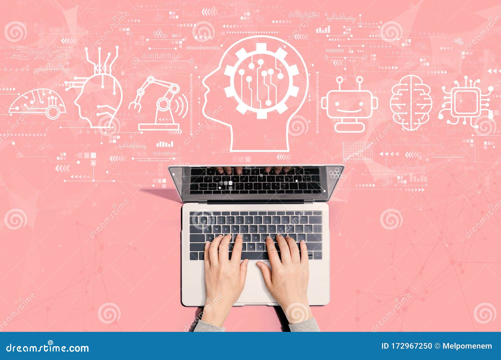 Future Technology Concept with Person Using Laptop Stock Photo - Image ...