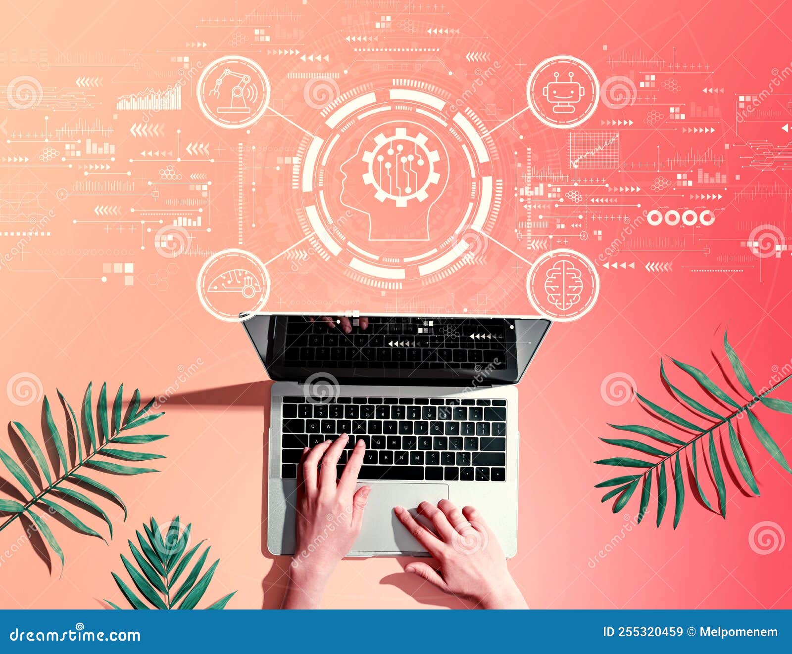 Future Technology Concept with Person Using a Laptop Stock Image ...