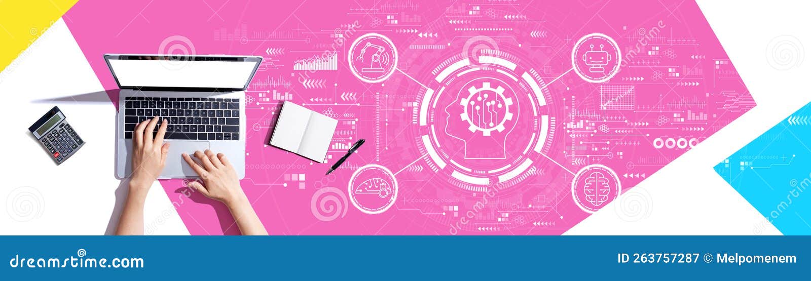 Future Technology Concept with Person Using a Laptop Stock Image ...