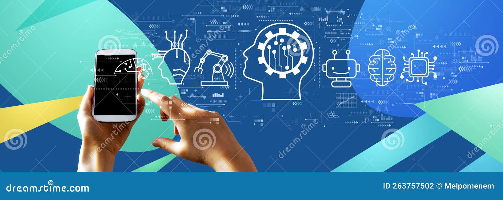 Future Technology Concept with Person Using Smartphone Stock Photo ...