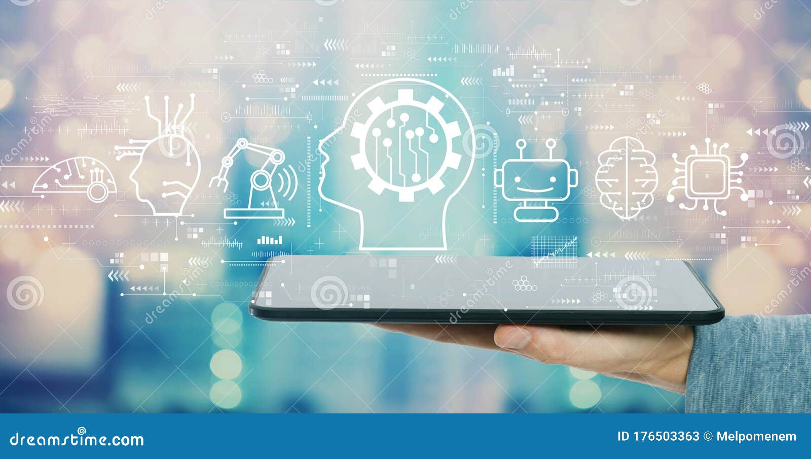 Future Technology Concept with Tablet Computer Stock Image - Image of ...