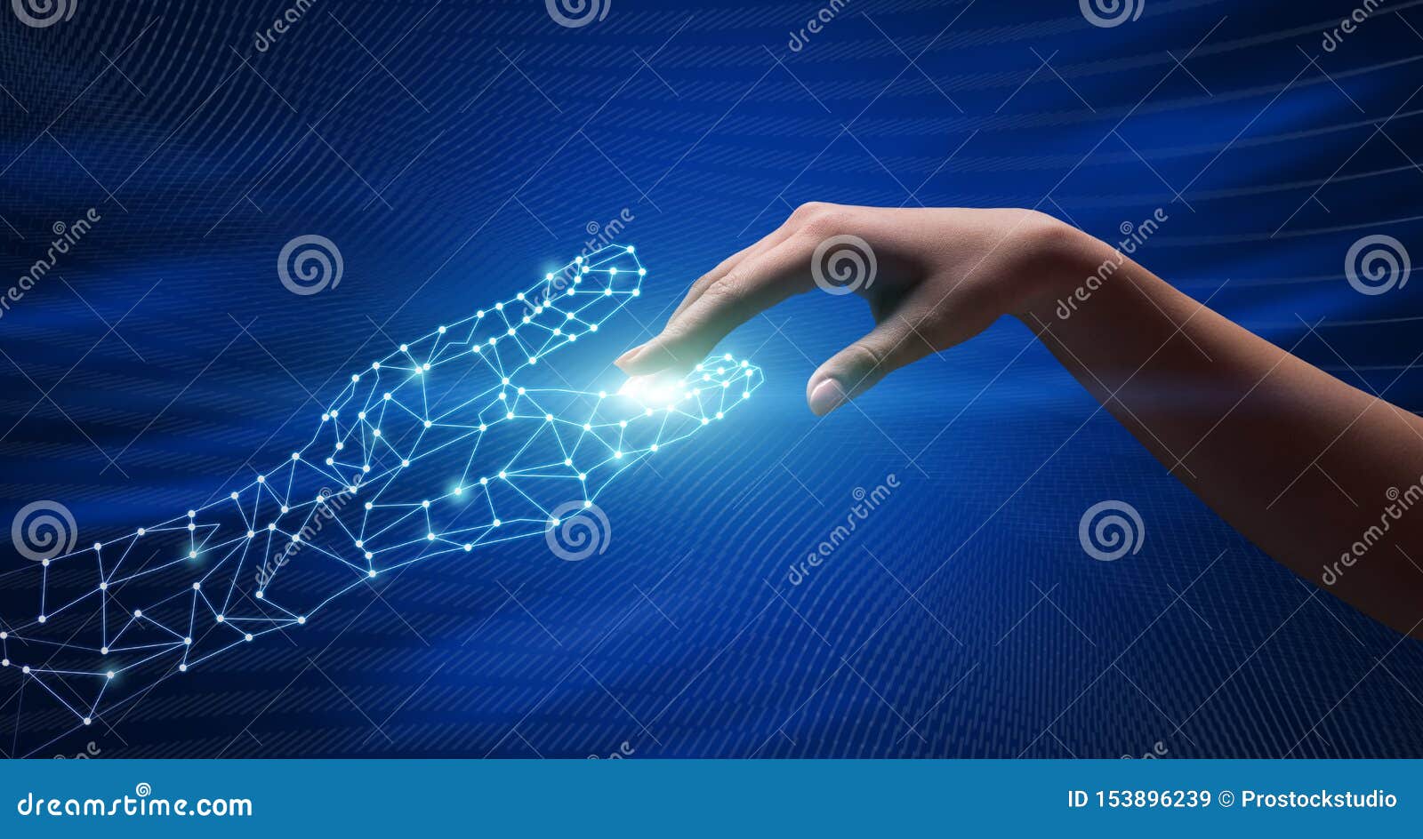 Future Technology. Connection between Human and Virtual World Stock ...