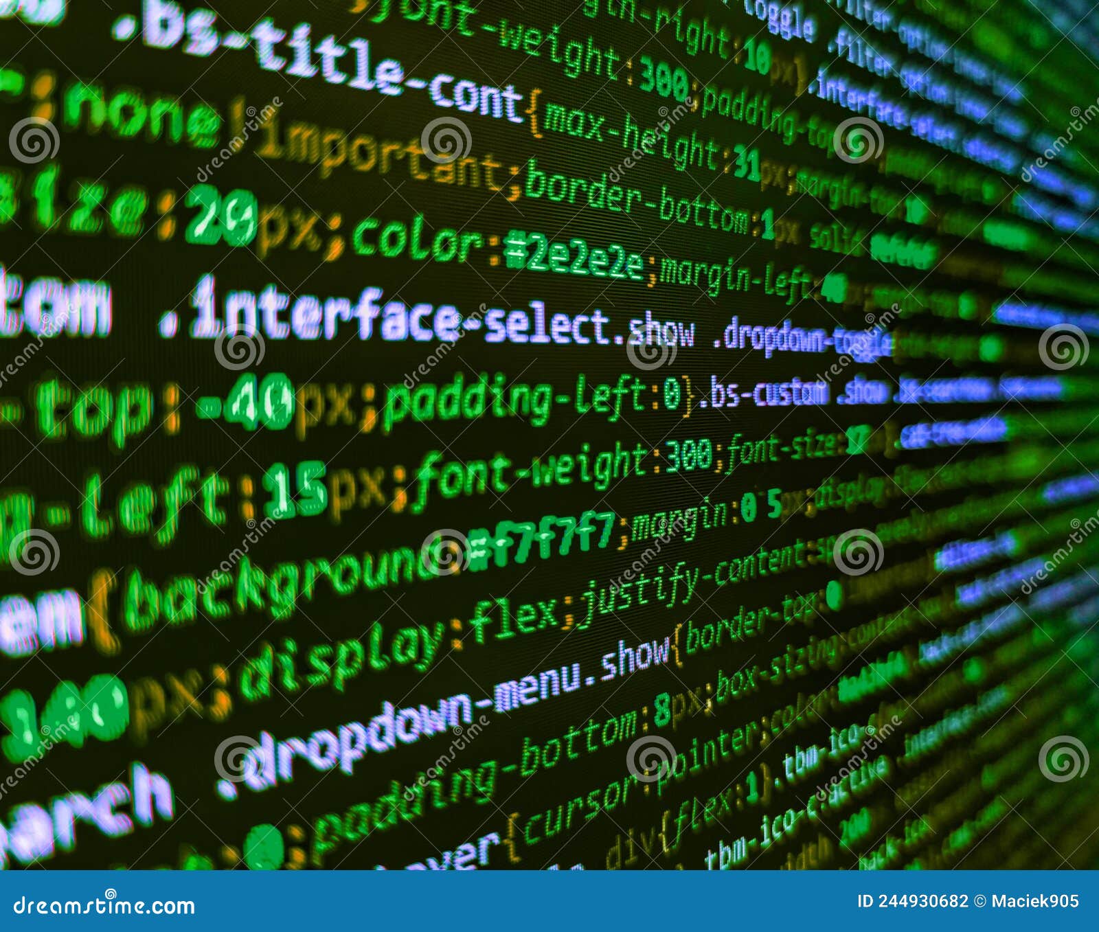 Future Technology Creation Process. Programming Javascript on Laptop ...