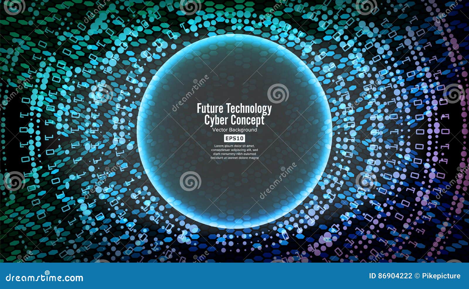 Future Technology Cyber Concept Background. Abstract Security Print. Blue Electronic Network ...