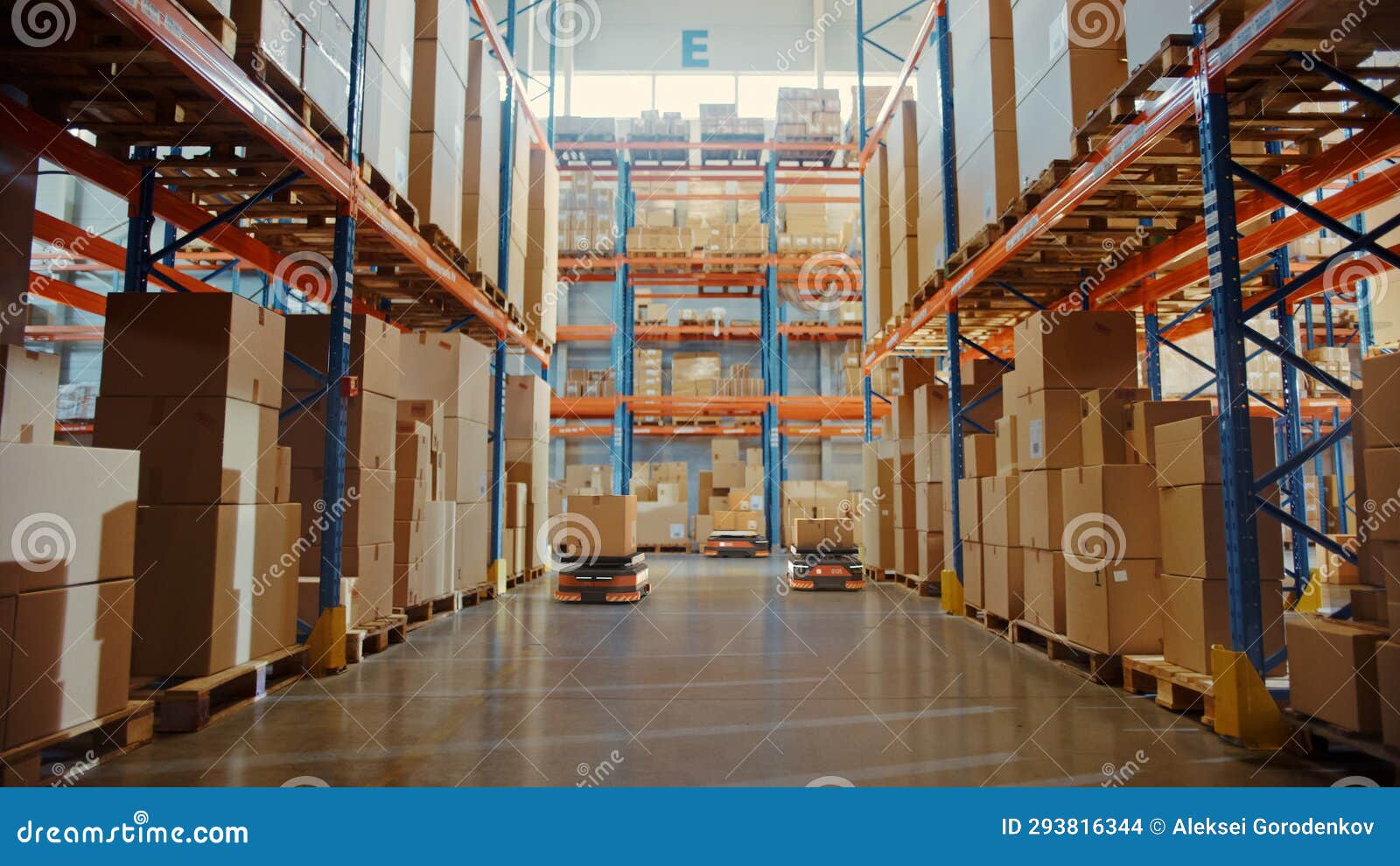 Future Technology 3D Concept: Automated Modern Retail Warehouse AGV ...