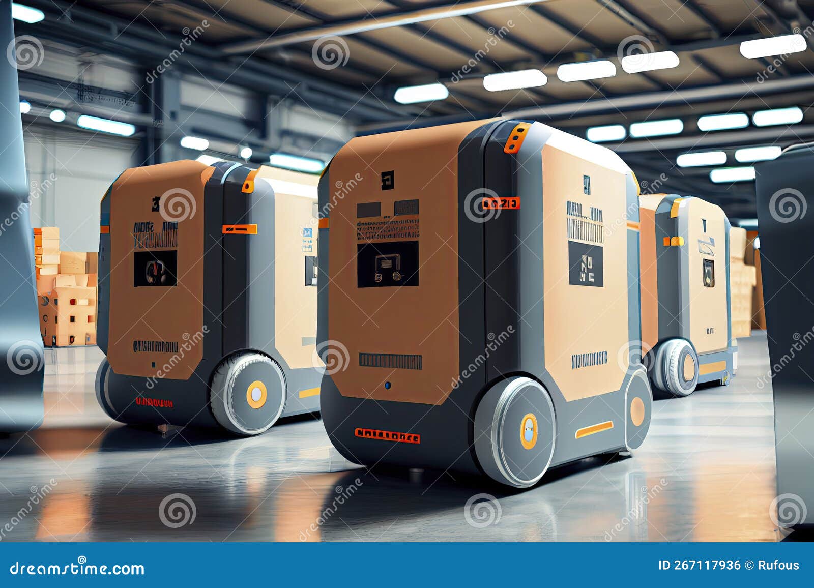 Automated Retail Warehouse With Robots Efficiently Sorting Parcels ... Automated Retail Warehouse With Robots Efficiently Sorting Parcels ...