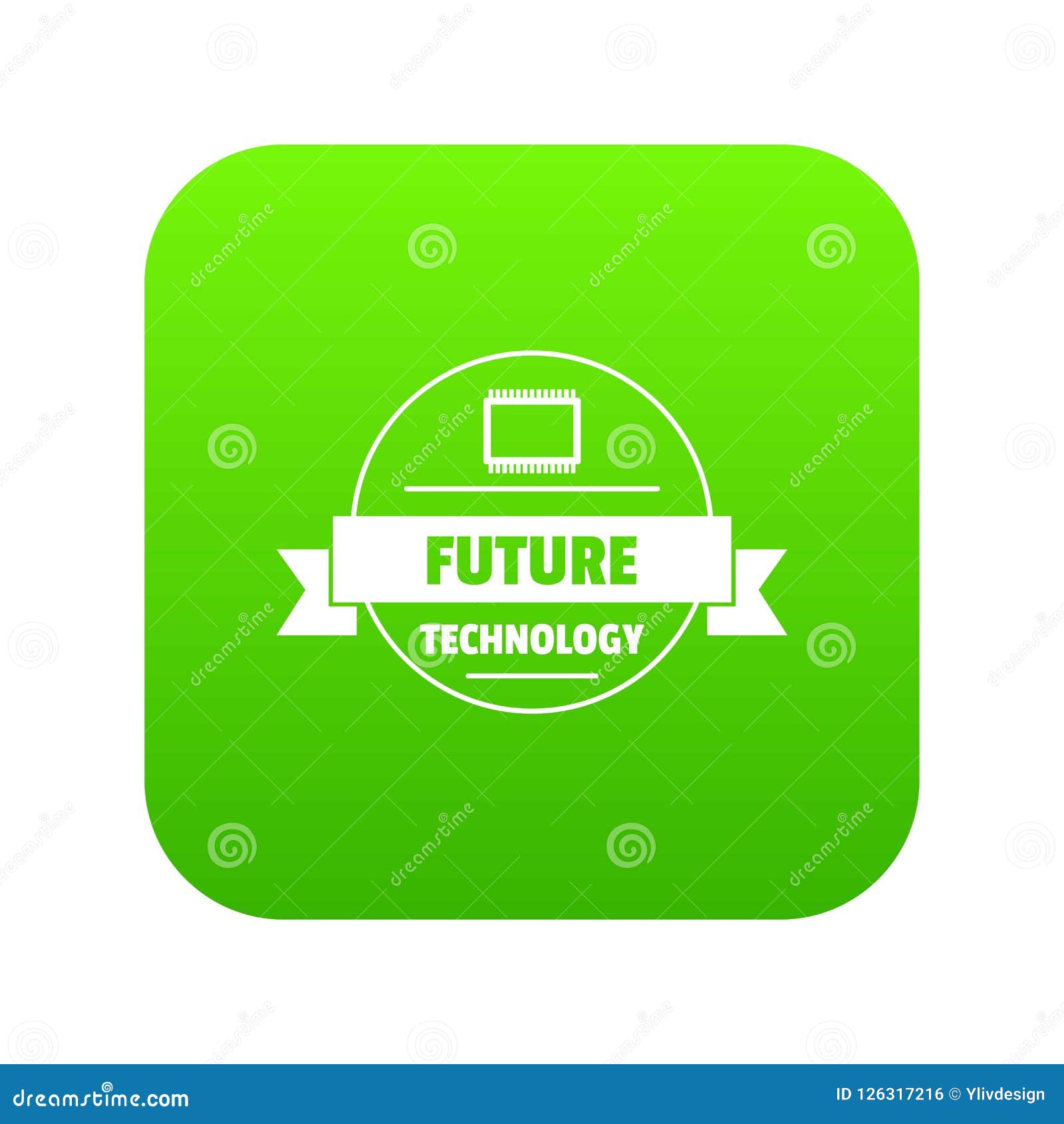 Future Technology Icon Green Vector Stock Vector - Illustration of data ...