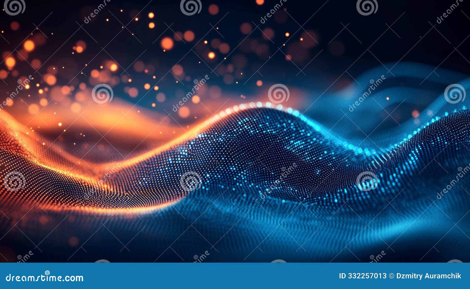 Future Technology Illustration with Abstract Grid Perspective ...